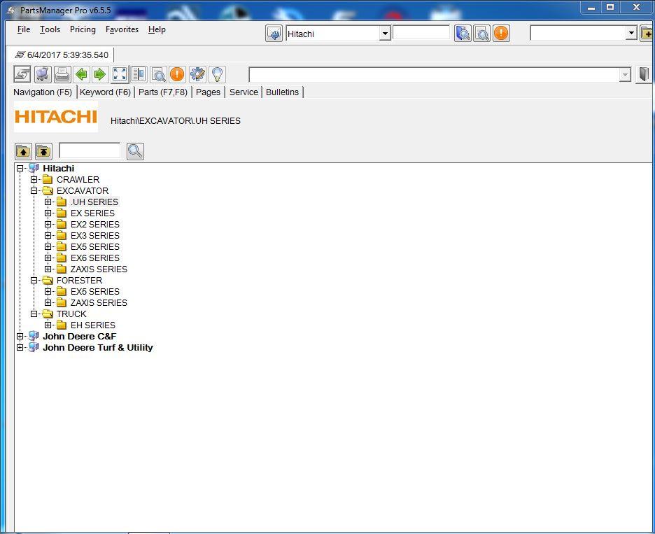 Hitachi Parts Manager Pro v6.5.5 EPC -Hitachi ALL Models Parts Manuals